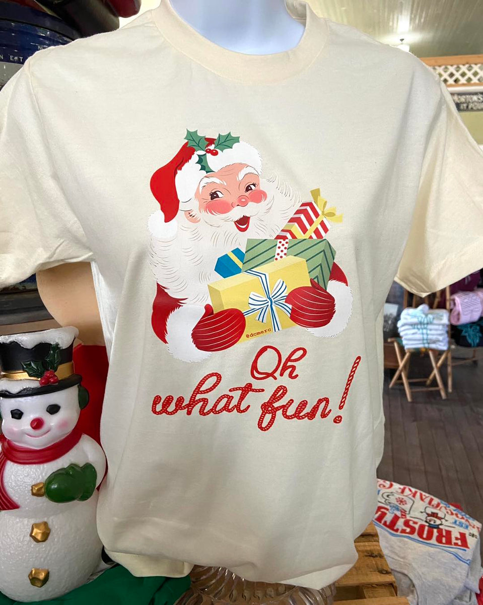 Oh What Fun! Retro Red Santa Graphic Tee – Deer Creek Mercantile