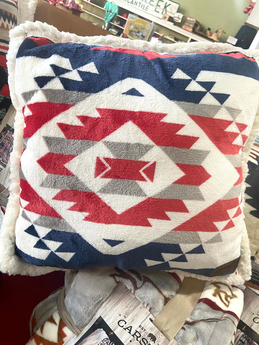 Wrangler Red, White, Blue Southwest Sherpa Pillow – Deer Creek Mercantile